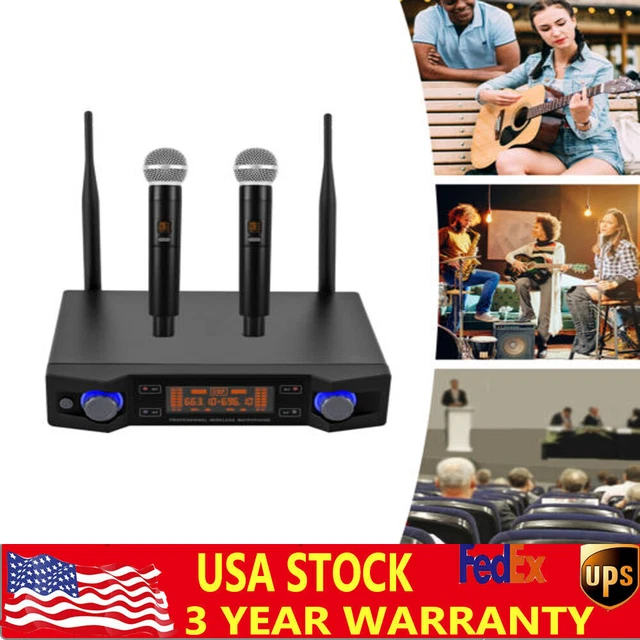 CORDLESS MIC SET UHF Professional Dual Wireless Microphone System $57. ...
