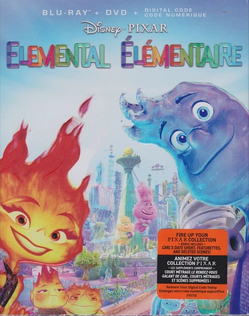 DISNEY PIXAR ELEMENTAL BLURAY & DVD & DIGITAL SET with Catherine O'Hara ...