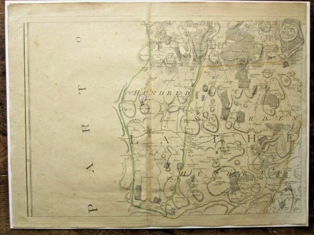 CARTE ANTIQUE 1769 Kent Andrews Dury Herbert Sevenoaks Edenbridge ...
