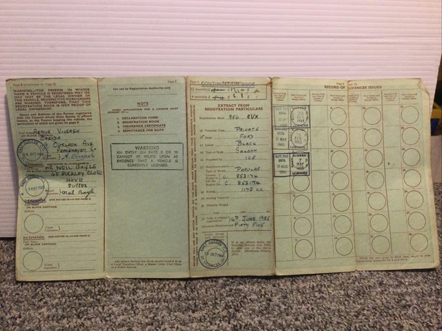 FORD POPULAR 1955 Black Classic Vintage Rf60 Logbook Memorabilia £11.11 ...