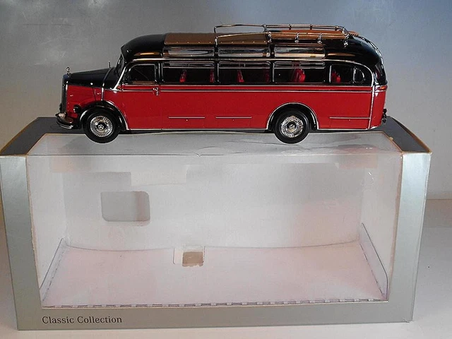 MINICHAMPS 1/43 MERCEDES Benz O 3500 Bus signalrot/schwarz OVP #8375 ...