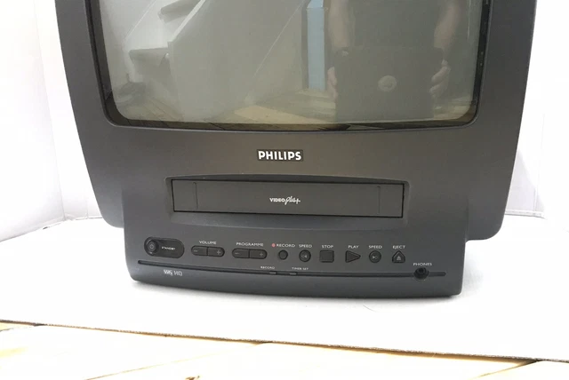 PHILIPS 14” COMBO TV/VHS Combi 14PV162/05 & Remote Vintage Gaming No Power #ps £11.99 - PicClick UK