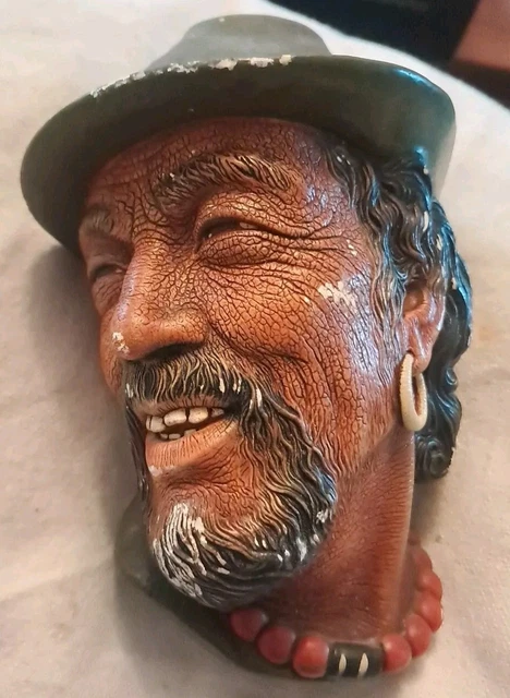 VINTAGE BOSSONS ROMANY Gypsy Man Chalkware Head £9.99 - PicClick UK