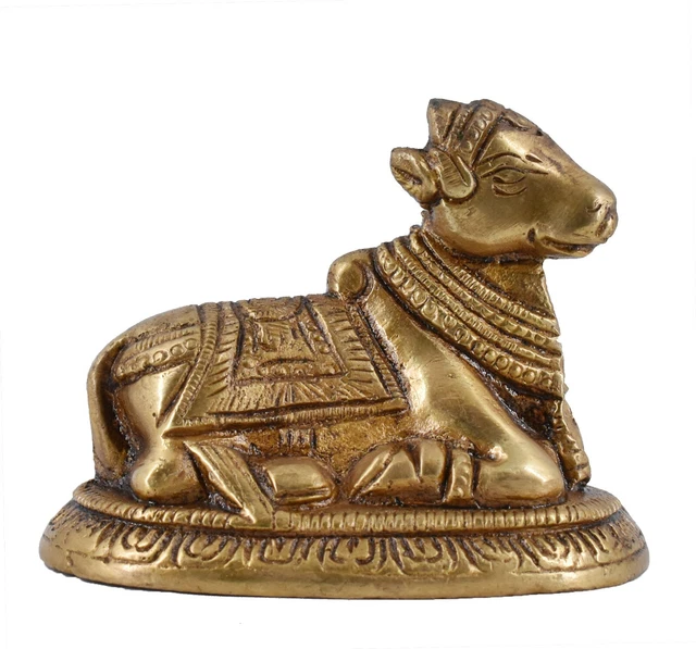 STATUE SHIVA NANDI en laiton baleine blanche | Murti pour la décoration intér... EUR 64,88 ...