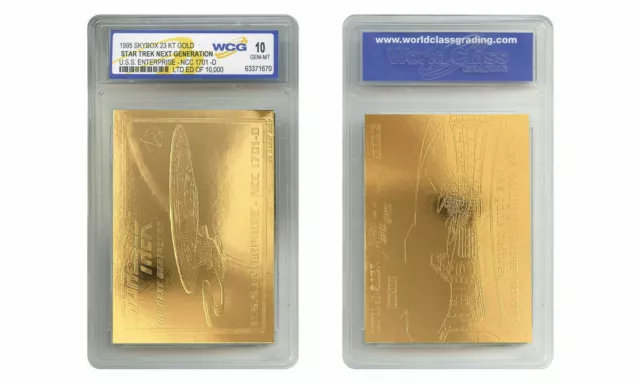 1995 STAR TREK NEXT GENERATION USS ENTERPRISE SKYBOX 23K Gold GRADED ...