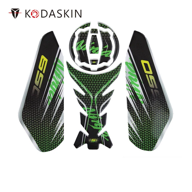 3D GREEN GAS Cap Fuel Tank Pad Protection Stickers Decals for Kawasaki ...