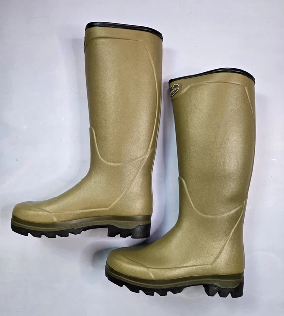 LE CHAMEAU COUNTRY Cross Neoprene Lined Men's Iconic Green Wellington ...