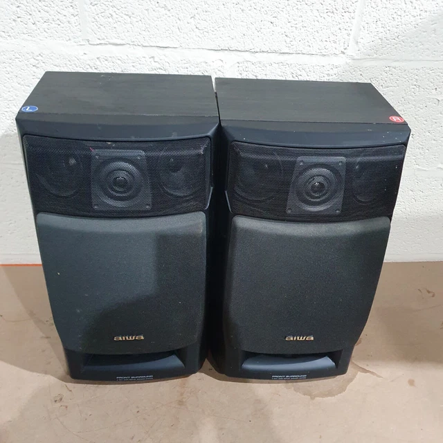 AIWA SX-FZ2600 WIRED Front Surround 3-Way Bass Reflex L/R Bookshelf Speaker Pair £30.09 ...
