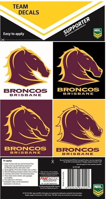 NRL TEAM DECAL Sticker Set - Brisbane Broncos $6.95 - PicClick AU