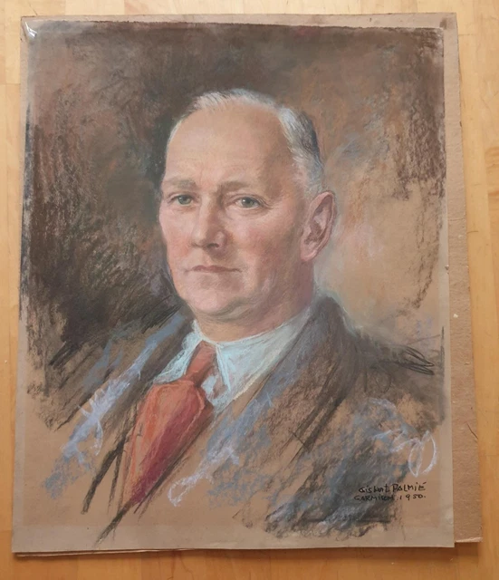 GROSSE ORIGINAL-ZEICHNUNG VON Gisbert Palmie um 1950 Garmisch ...