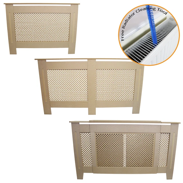 RADIATOR COVERS MDF Wood Un-Finished Trellised Grill Modern Heating ...