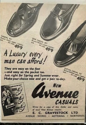 ORIGINAL VINTAGE SMALL Shoe Magazine Advert 1950's Gravestock Ltd ...