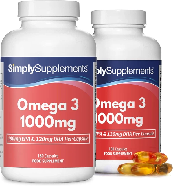PURE OMEGA 3 1000Mg Capsules | Supports Heart, Brain & Eye Health ...