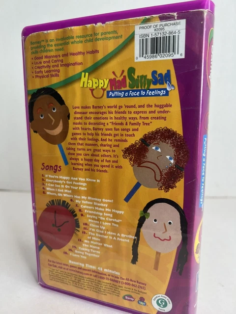 BARNEY HAPPY MAD silly sad vhs Vintage $15.00 - PicClick CA
