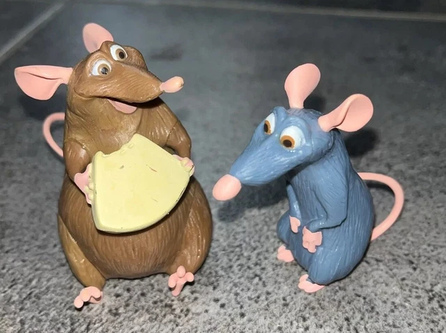 RATATOUILLE EMILE WITH Cheese & Remy Rat Figure Toy Bundle Disney Pixar ...