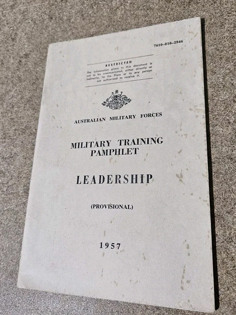 AUSTRALIAN ARMY TRAINING pamphlet - LEADERSHIP 1951 $25.00 - PicClick AU