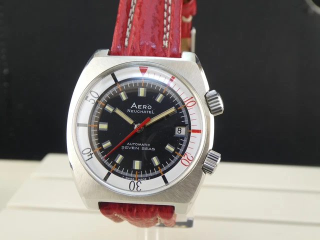 AERO WATCH NEUCHATEL Taucheruhr Diver Vintage ref. Compressor swiss ...