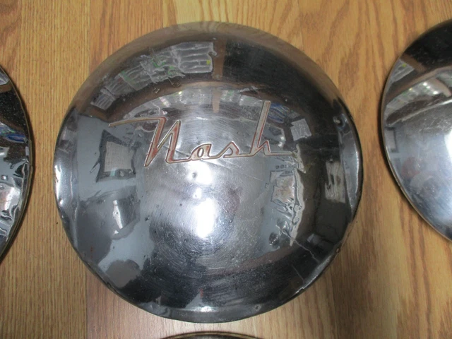 VINTAGE LOT OF 6 1940's 1950's MOON HUBCAPS -DeSoto Crosley Kaiser ...