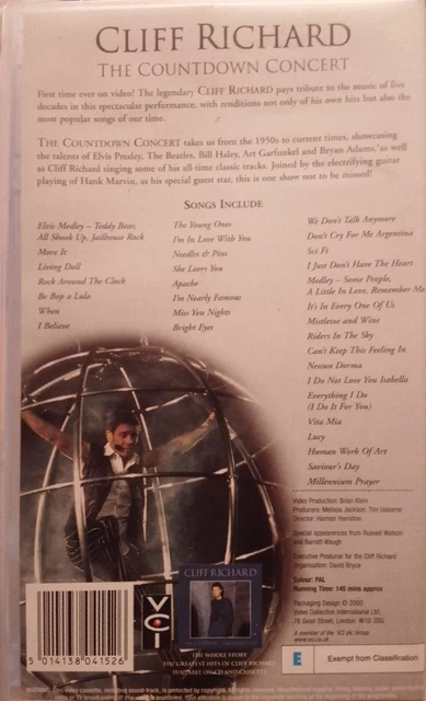 CLIFF RICHARD - The Countdown Concert (VHS, 2000) £2.80 - PicClick UK