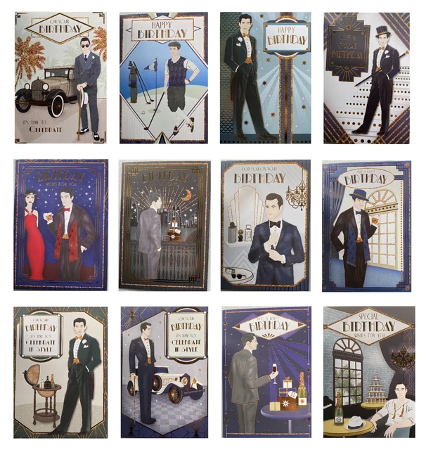 MENS ART DECO Birthday Card *Choose Your Design* £2.29 - PicClick UK MENS ART DECO Birthday Card *Choose Your Design* £2.29 - PicClick UK