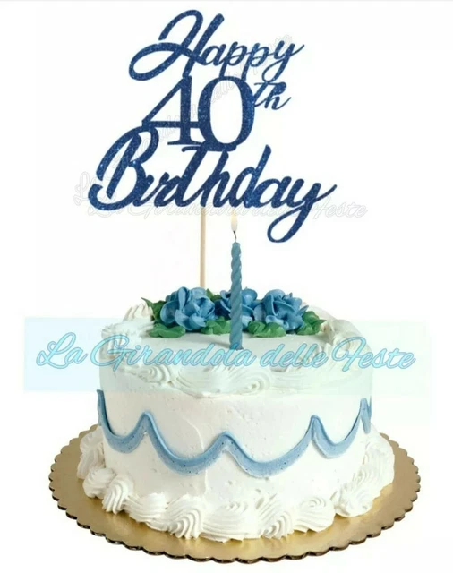 CAKE TOPPER PERSONALIZZATO con nome età Happy Birthday Decorazione ...