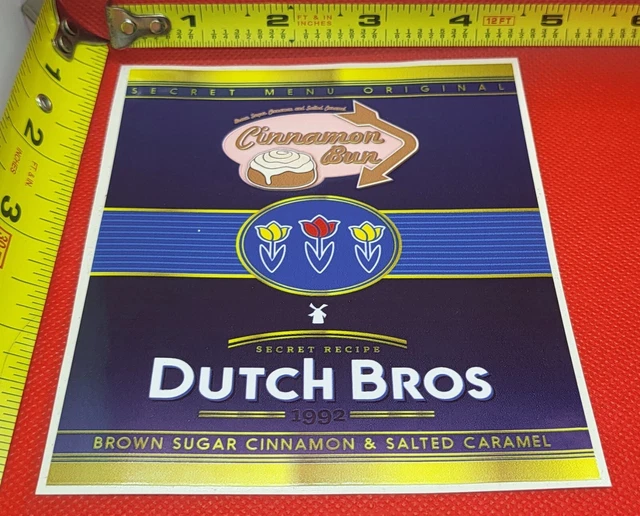 DUTCH BROS STICKER, Rare, Hard To Find, Drink Label, Cinnamon Bun ...