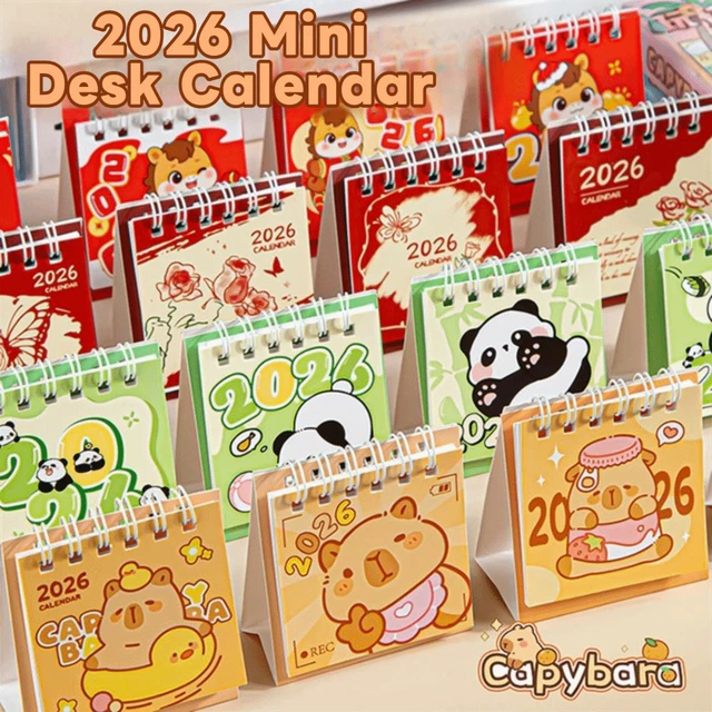 PORTABLE MINI CALENDAR Capybara/Panda Schedule Planner Gifts $11.41 ...