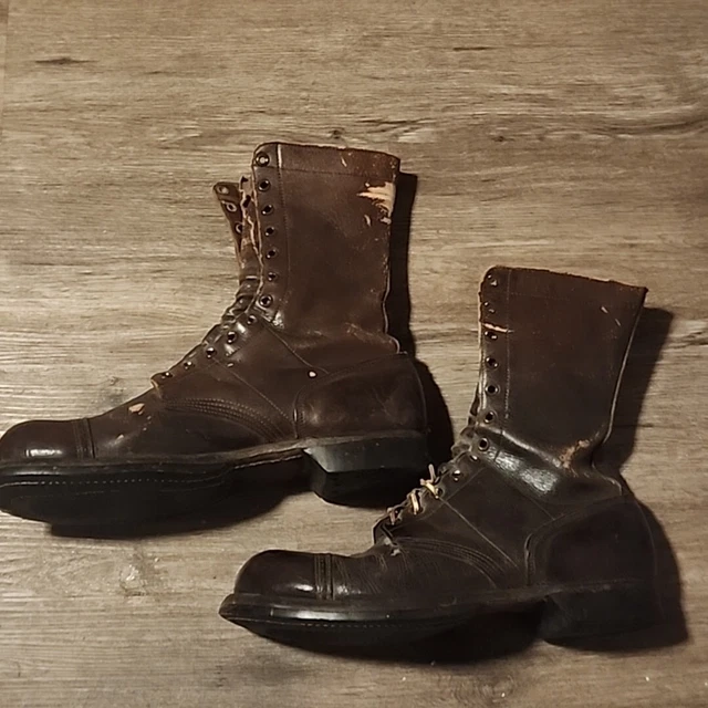 AUTHENTIC WW2-KOREA CORCORAN Brown Leather Paratrooper Jump Boots 10D ...