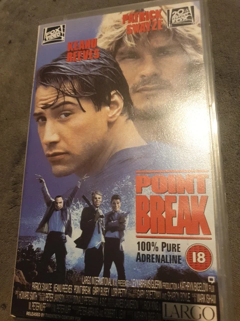 POINT BREAK 1991 Film Starring Keanu Reeves & Patrick Swayze Vhs Video ...
