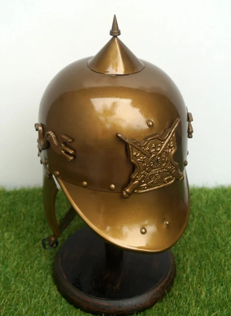 MEDIEVAL ROMAN FIREMAN Helmet Prussian Pickelhaube Pickelhelm Gold ...