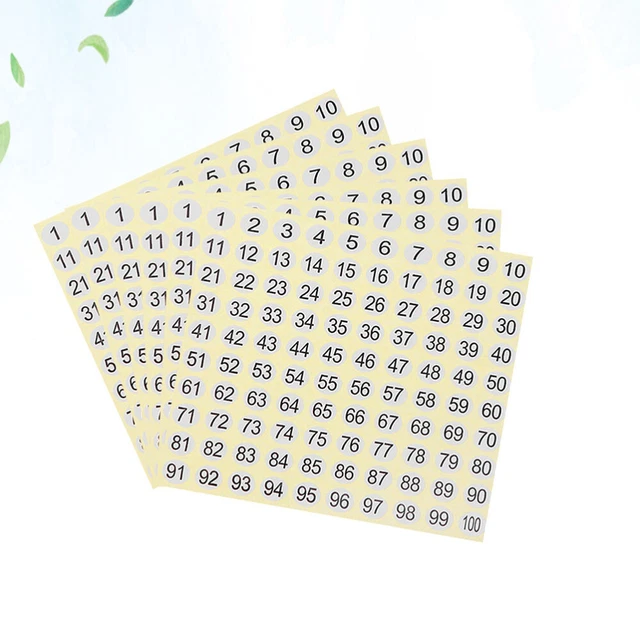 30 SHEETS LABELS for School Supplies Number Decals Tear-off Stickers £9 ...