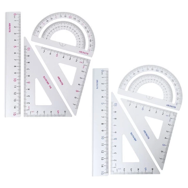 4PCS DRAWING SCHOOL Supplies Set Square for Triangle Ruler Aluminum ...