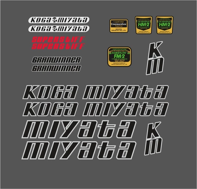 KOGA MIYATA GRANWINNER Frame Sticker Set 1985 Silver/Black EUR 32,90 ...