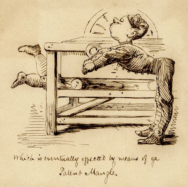 PICKFORD ROBERT WALLER, Dessin animé «ye brevet mangle» - c.1860s ...
