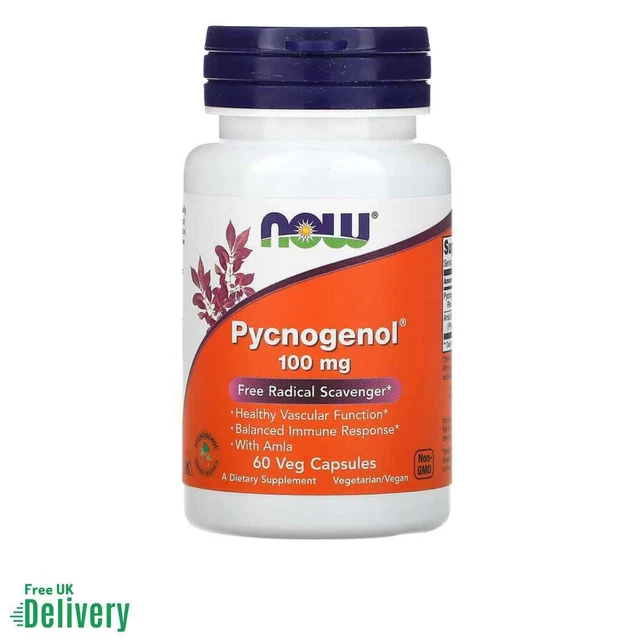 NOW FOODS PYCNOGENOL- 100mg - 60 vcaps £64.01 - PicClick UK