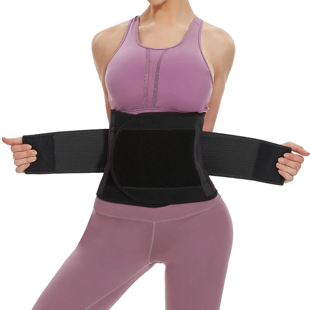 WAIST TRAINER BELT Back Brace Cincher Trimmer Waist Trainer Women Body ...
