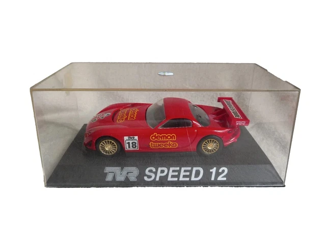 SCALEXTRIC C2209 TVR Speed 12 #18 Demon Tweeks 1:32 Slot Car + Display ...