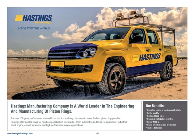 HASTINGS PISTON SEGMENTS for Mazda 3 CX-7 2.3L MZR DISI L3-VDT STD X4 ...