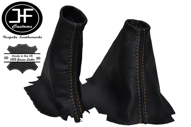 TAN STITCH LEATHER Handbrake Hi-Low Transfer Boot For Land Rover ...