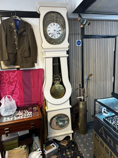LARGE LONGCASE GRANDFATHER CLOCK 8ft TALL French David Brass Pendulum £ ...