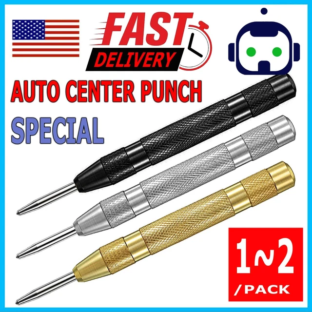 AUTOMATIC CENTER PUNCH Tool Adjustable Spring Loaded Super Strong Metal ...
