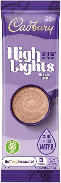 CADBURY HIGHLIGHTS INSTANT Hot Chocolate Drink Sachet 11g (Pack of 30 ...