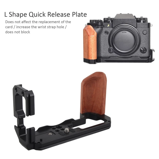 -WOODEN HANDLE L Quick Release Plate Cold Boot Bracket Cage Base For ...