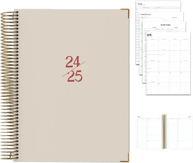 24-25 DAILY PLANNER 2024-2025 Academic Calendar Weekly& Monthly ...