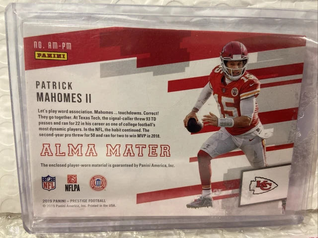 2019 PANINI PRESTIGE Patrick Mahomes II Alma Mater Xtra Points Patch ...