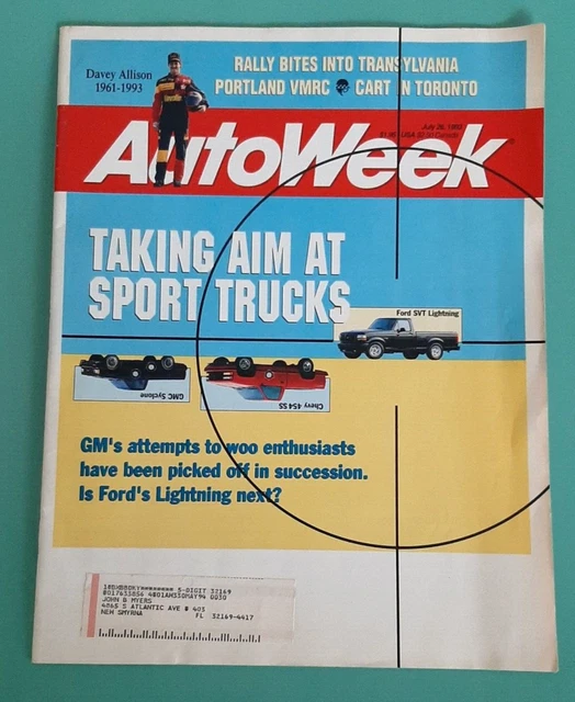 AUTO WEEK MAGAZINE July 26 1993 Sport Trucks Davey Allison Ford SVT ...
