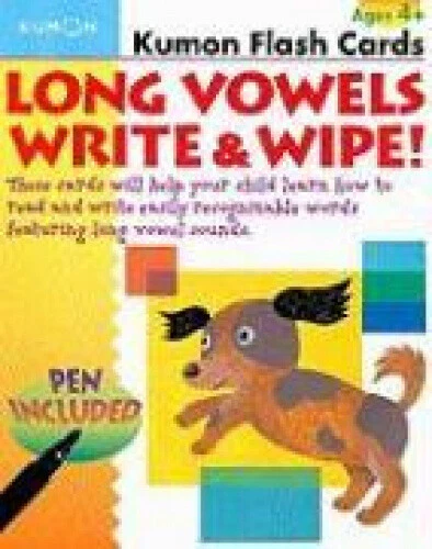 LONG VOWELS WRITE & Wipe! Flash Cards [With Toxic-Free Pen] by Kumon ...