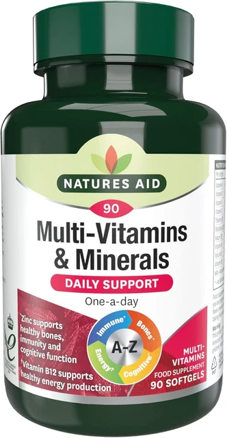NATURES AID MULTI-VITAMINS and Minerals, 90 Capsules(Packaging may vary ...