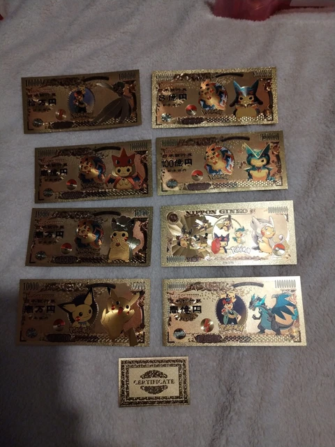 HOUSE CLEARANCE 8 Pokémon gold notes with coa all mint new condition ...