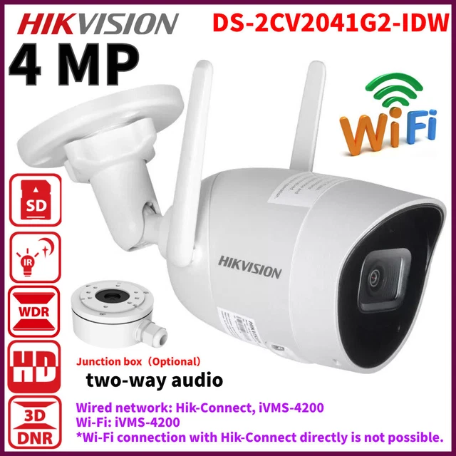 HIKVISION DS-2CV2041G2-IDW 4MP WiFi 2-Way Audio IP Bullet Camera+ ...